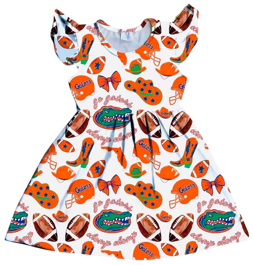 HCK EXCLUSIVE- Gato*s Football Bows Flutter Sleeve Dress – Hill Country ...