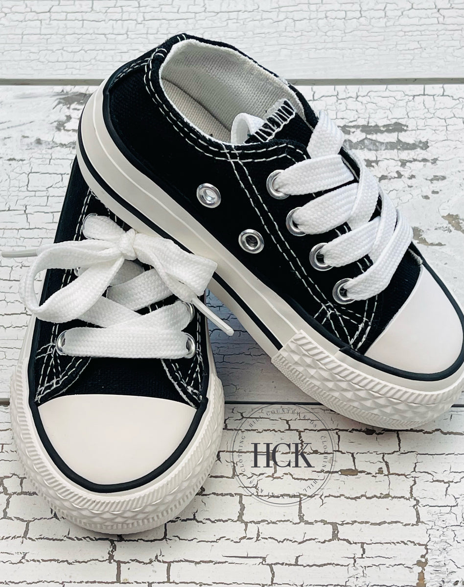 HCK EXCLUSIVE- Black Canvas Sneakers – Hill Country Kids Clothing